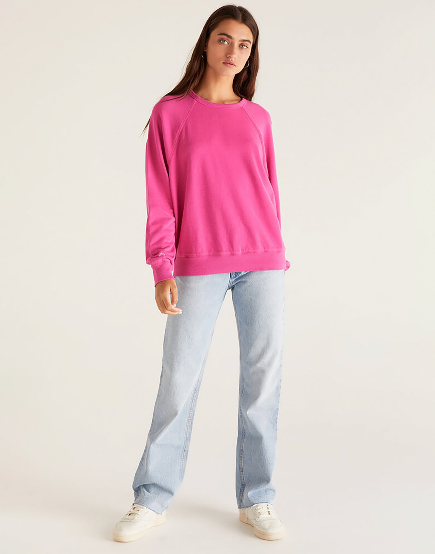 Vintage Statement Sweatshirt in Fiesta Fuchsia | Beach Bunny Swimwear